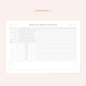 Printable Bipolar Mood Tracker Monthly Bipolar Mood Tracker - Etsy