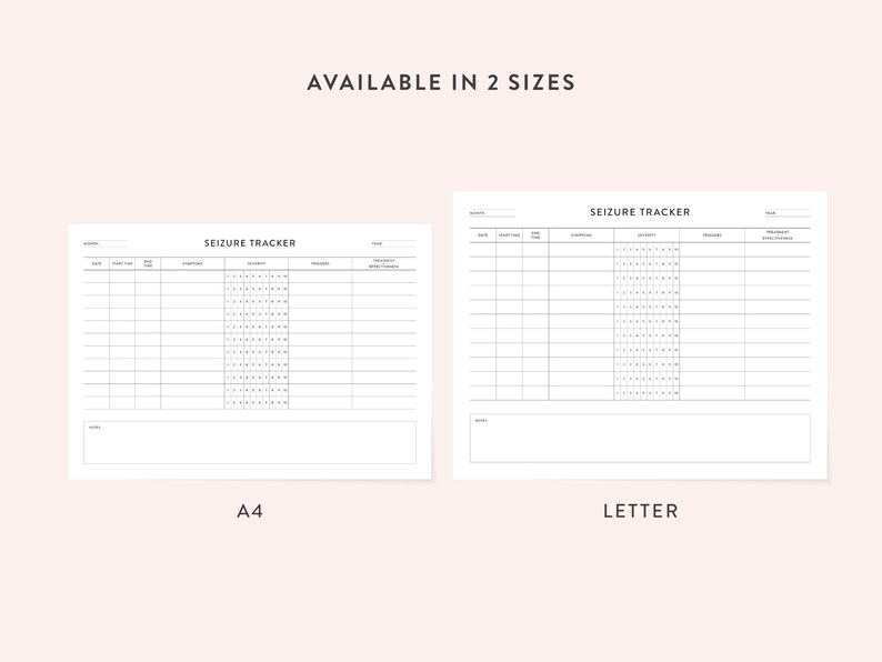 Printable Seizure Tracker, Fillable Seizure Logs, Epilepsy Tracker ...
