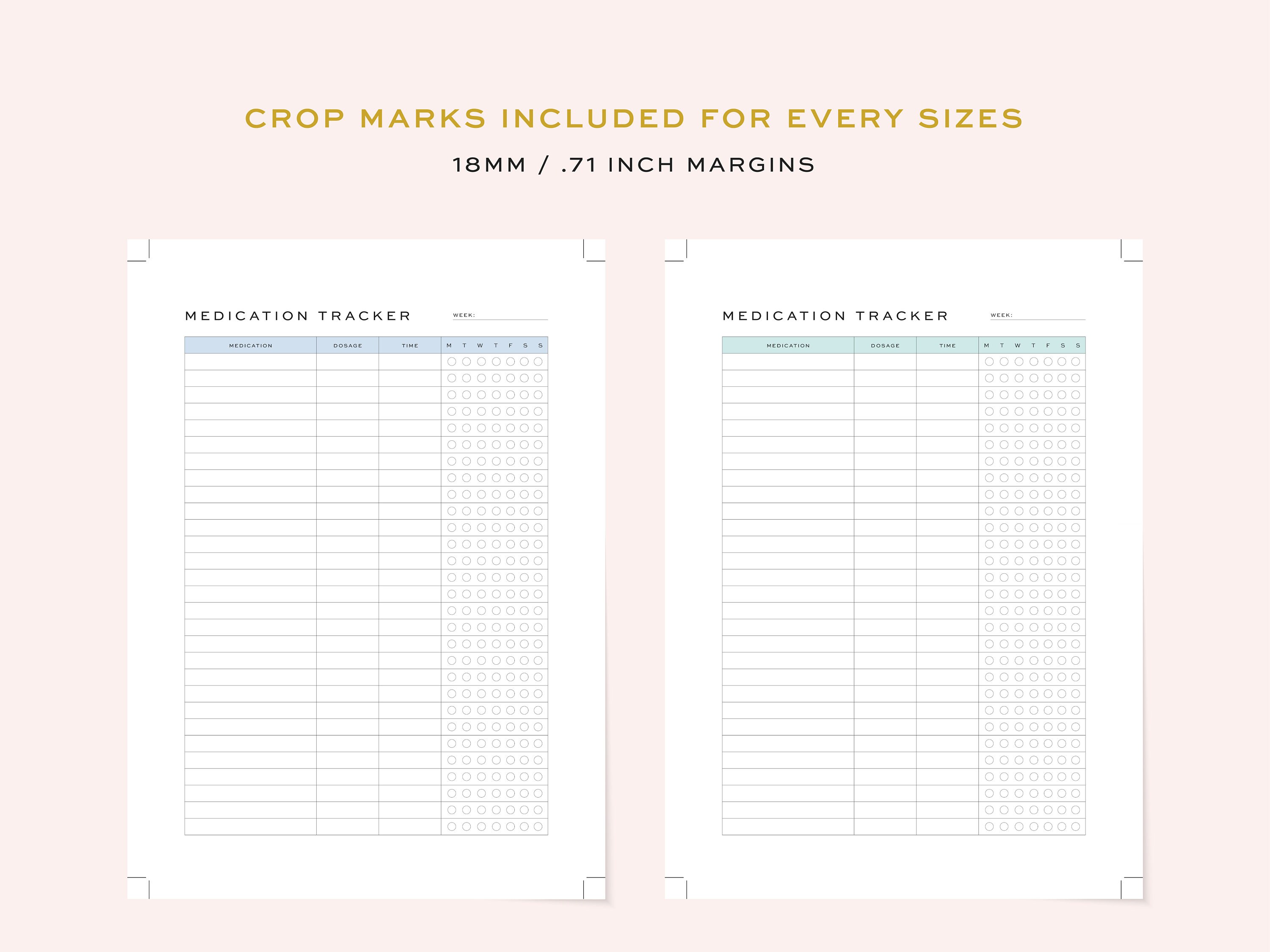 Printable Medication Tracker, Fillable | Weekly and Monthly Medication ...