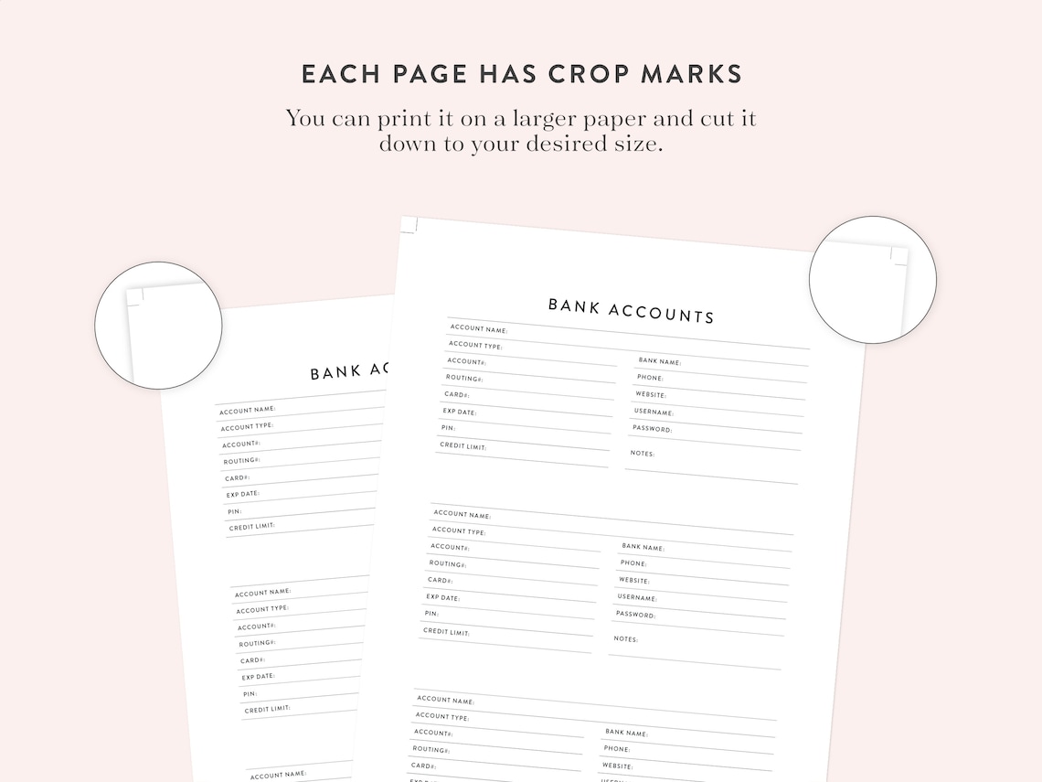 Printable Bank Account Info Sheet, Fillable Bank Account Details, Bank ...