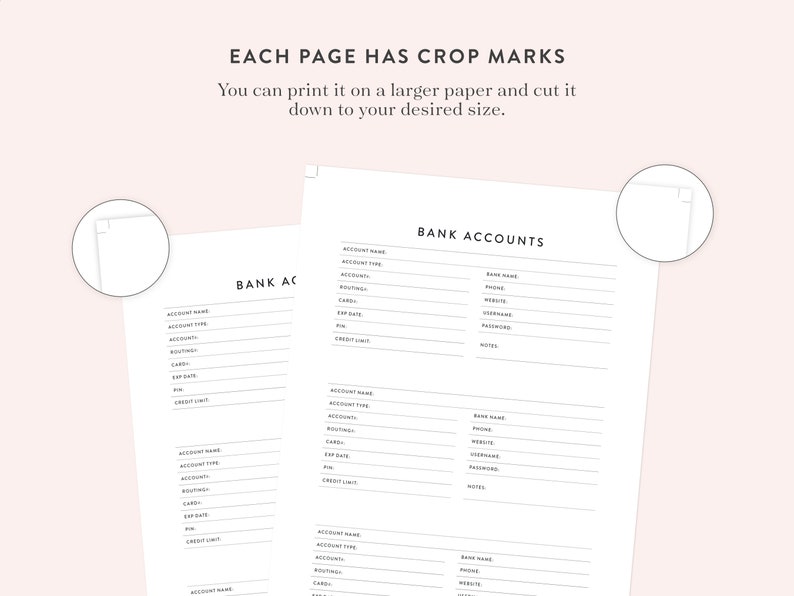 Printable Bank Account Info Sheet, Fillable Bank Account Details, Bank ...