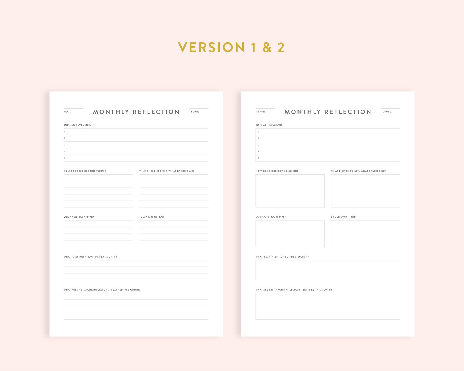 Printable Monthly Reflection Fillable Monthly Review | Etsy Canada