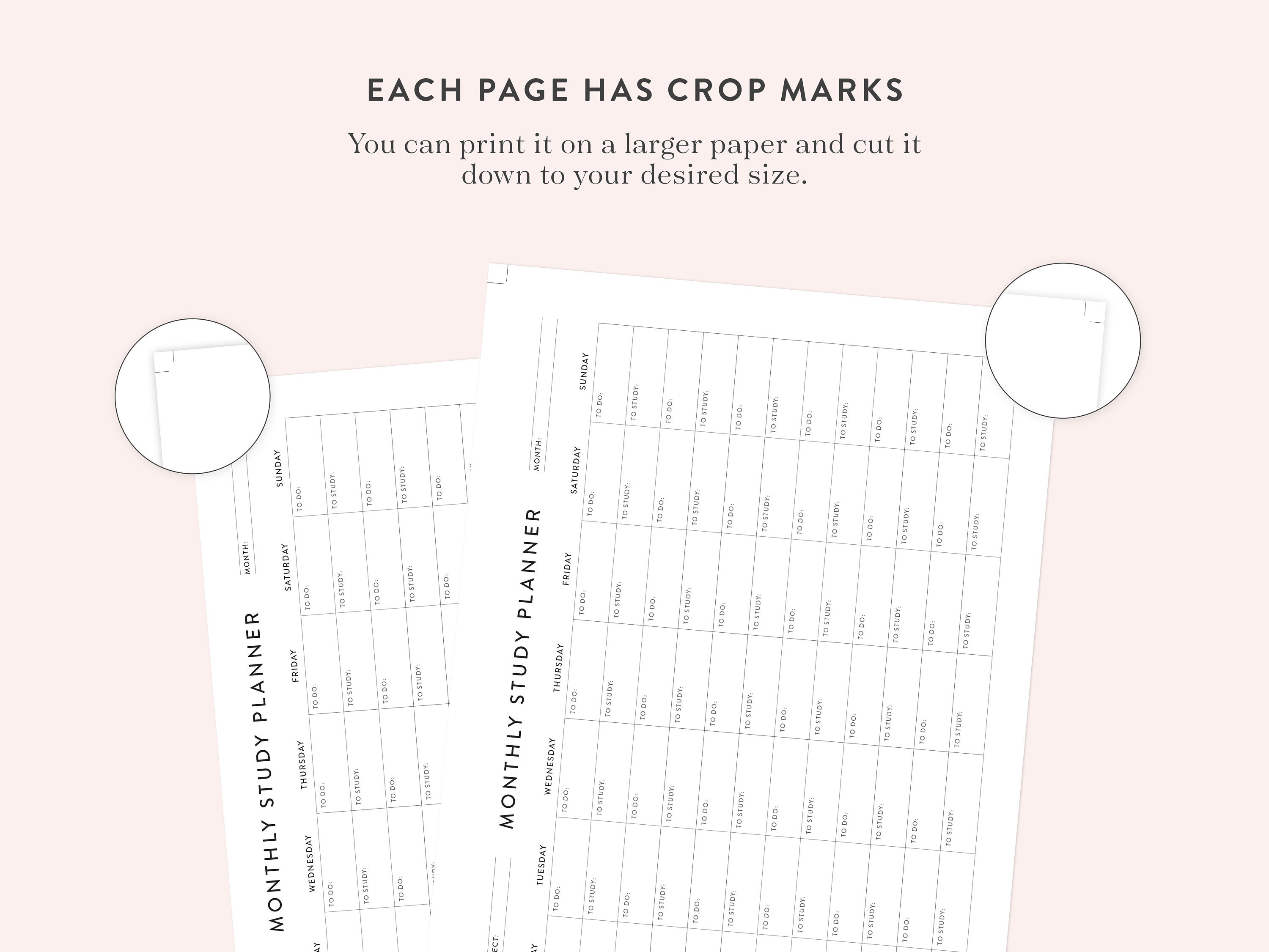 Printable Monthly Study Planner, Monthly Student Organizer, Study ...