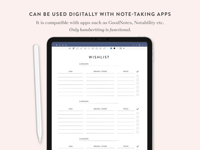 Printable Wishlist Planner, Fillable Organizer (digital Download) - Etsy