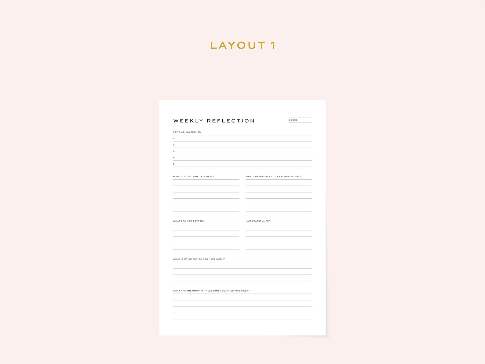 Printable Weekly Reflection Fillable Weekly Review Template - Etsy