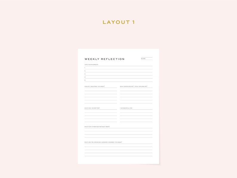 Printable Weekly Reflection Fillable Weekly Review Template - Etsy