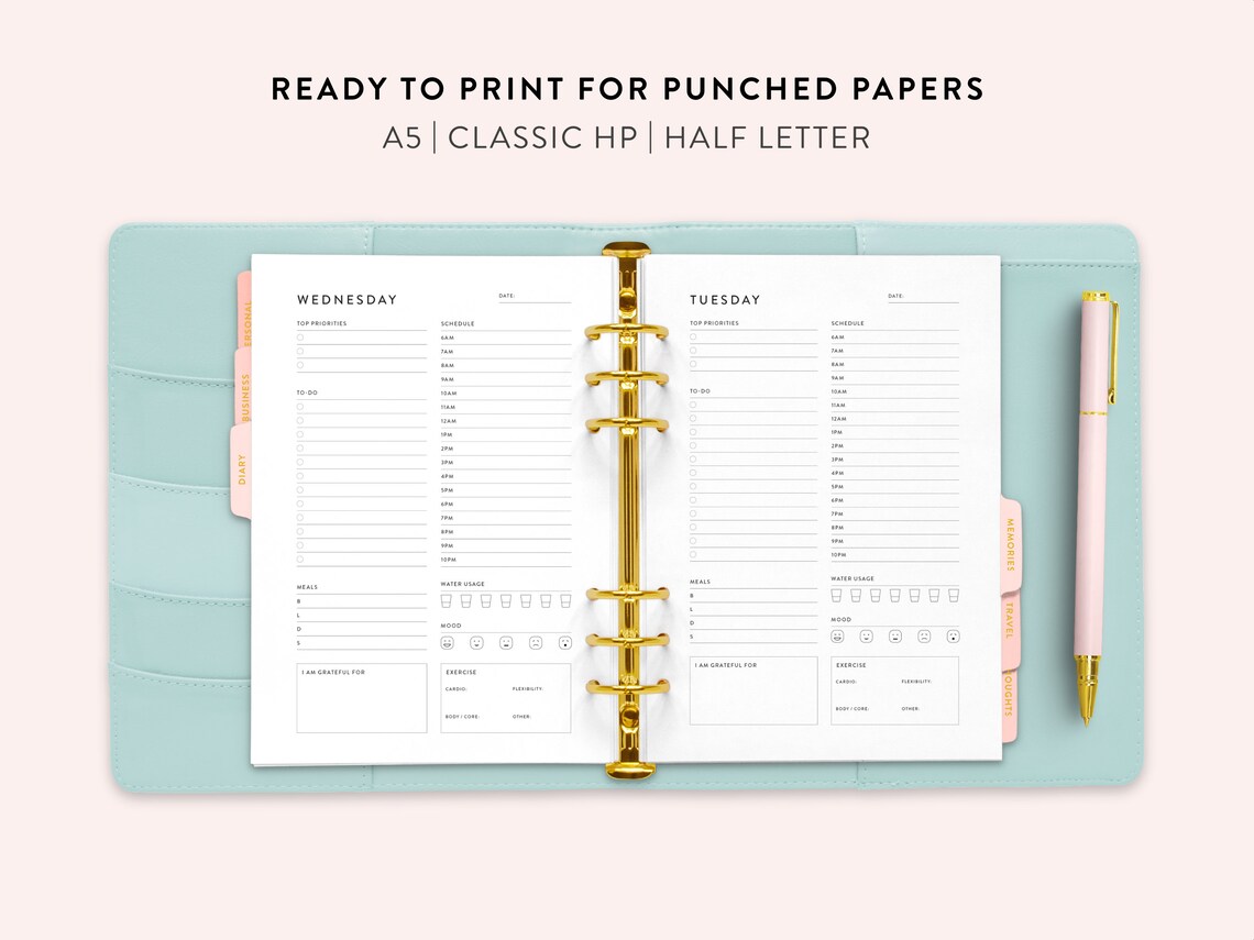 Printable 7-day Planner, Fillable Daily Planner, Schedule, Mood and ...