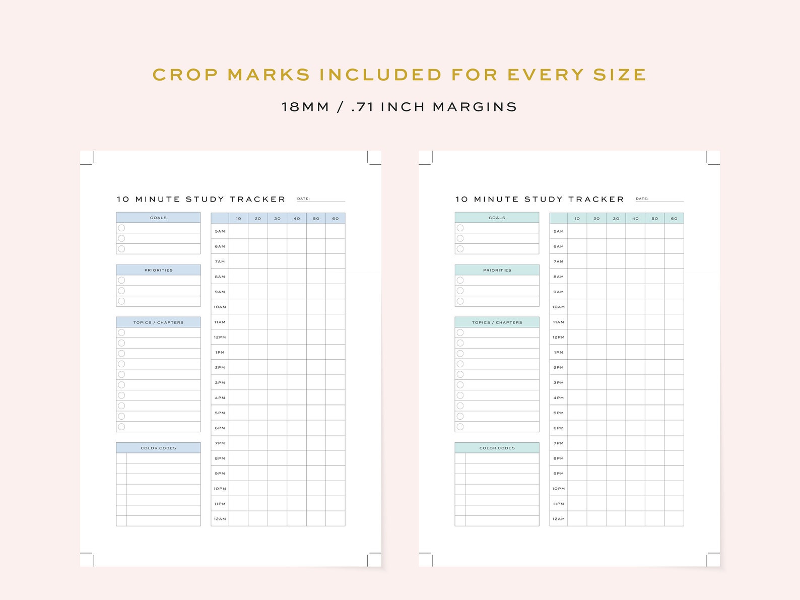 Printable 10 Minute Study Tracker Study Session Planner - Etsy