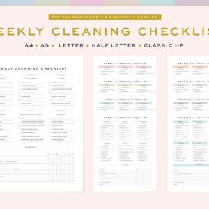 Printable Weekly Cleaning Checklist Fillable Cleaning - Etsy