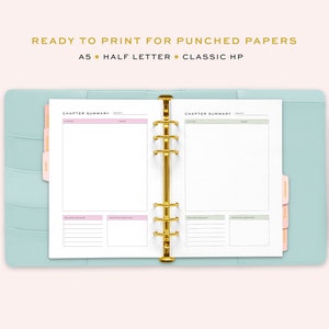 Printable Chapter Summary Planner Fillable Study Summary - Etsy
