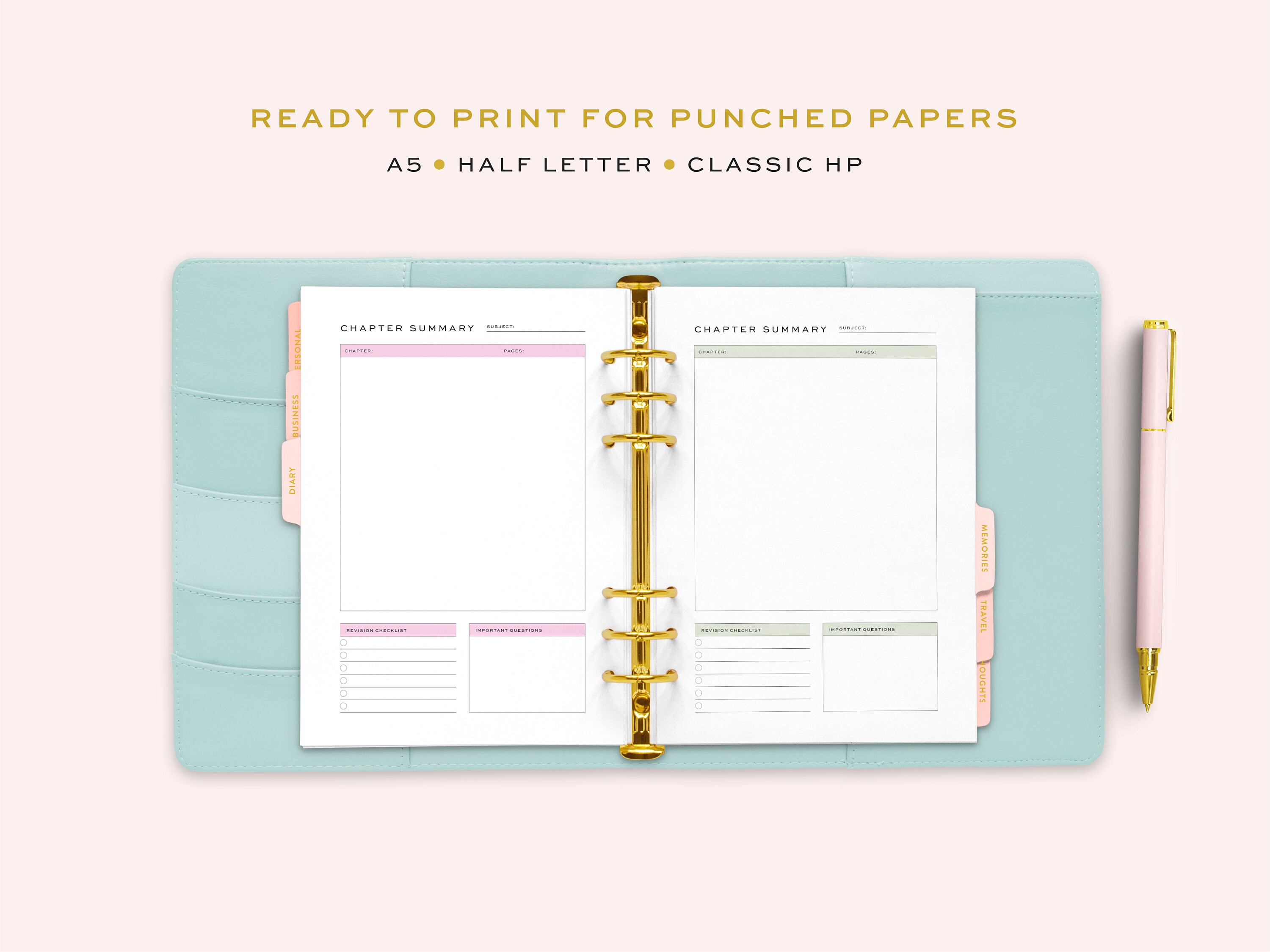 Printable Chapter Summary Planner Fillable Study Summary - Etsy UK