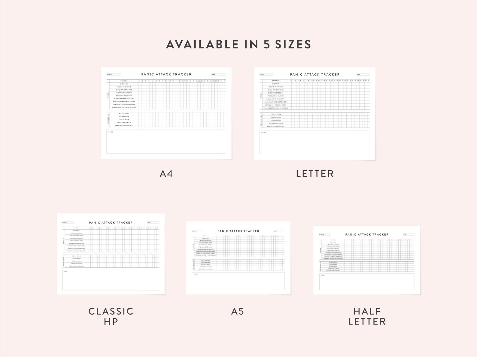 Printable Panic Attack Tracker Fillable Panic Attack - Etsy