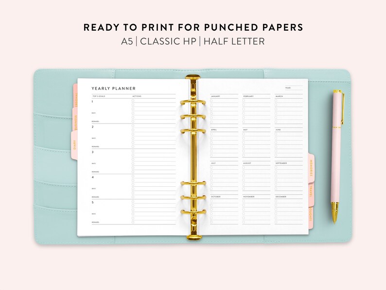 Printable Yearly Goal Planner, Fillable | Annual Goal Planner, Top 6 ...