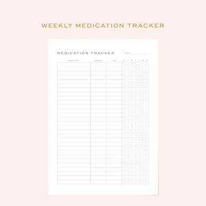 Printable Medication Tracker, Fillable | Weekly and Monthly Medication ...