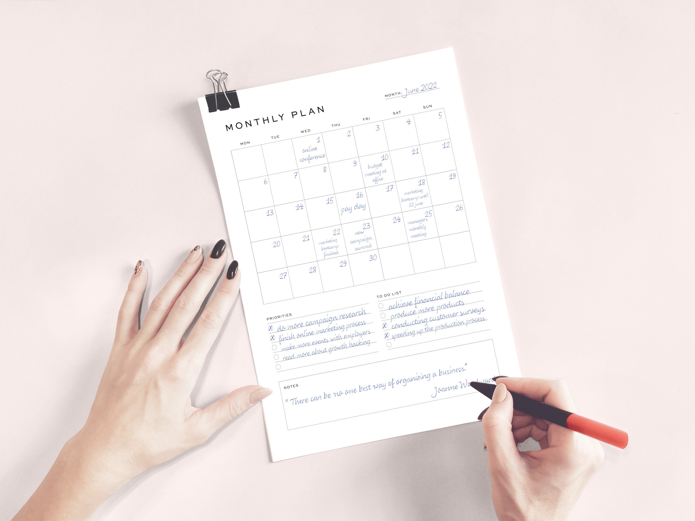 Printable Monthly Work Planner Fillable Minimal Monthly - Etsy
