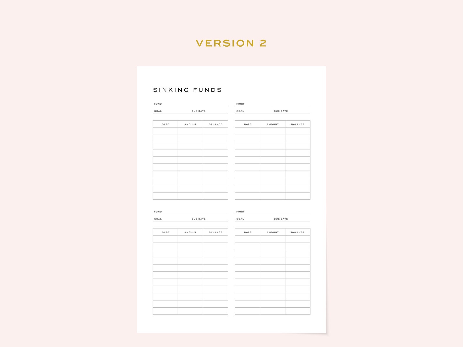 Printable Sinking Funds Tracker Fillable Sinking Funds | Etsy