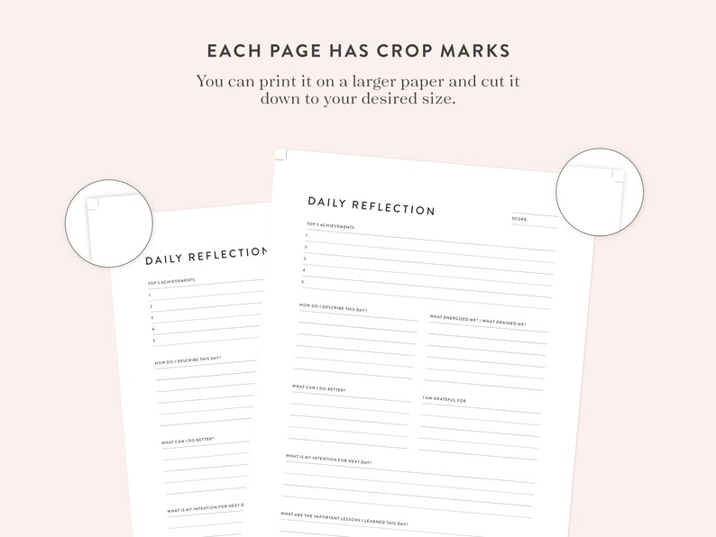 Printable Daily Reflection, Fillable | Daily Review Template - Goal ...