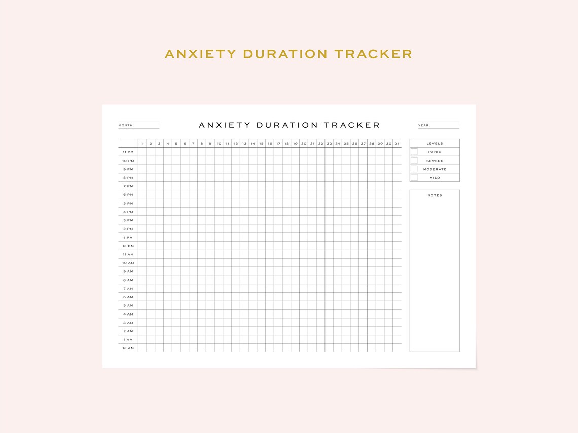 Printable Anxiety Trackers Monthly Anxiety Relief Worksheet - Etsy