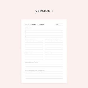 Printable Daily Reflection, Fillable | Daily Review Template - Goal ...