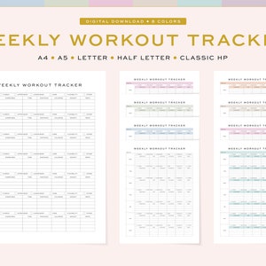 Printable Weekly Workout Tracker Fillable Workout Planner - Etsy