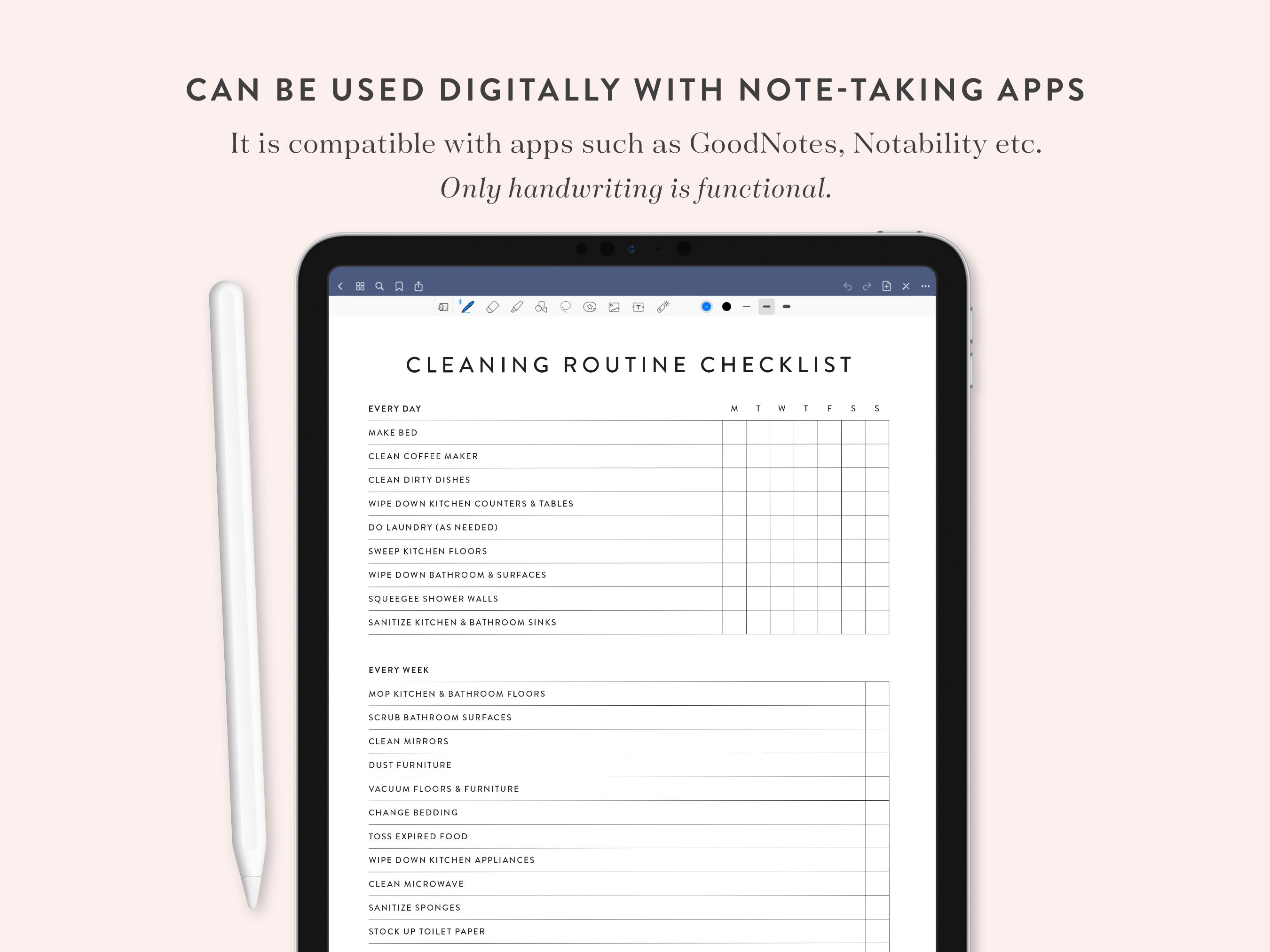 Printable Cleaning Routine Checklist Fillable Cleaning - Etsy