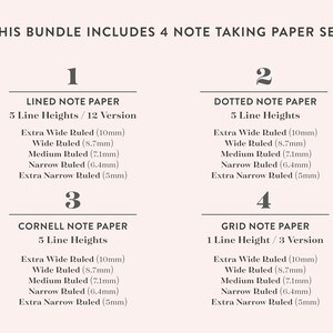 Printable Note Taking Bundle, Ruled / Lined Paper, Cornell Notes ...