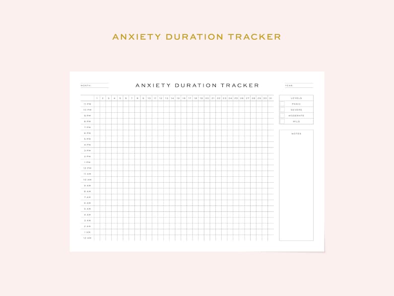 Printable Anxiety Trackers Monthly Anxiety Relief Worksheet - Etsy