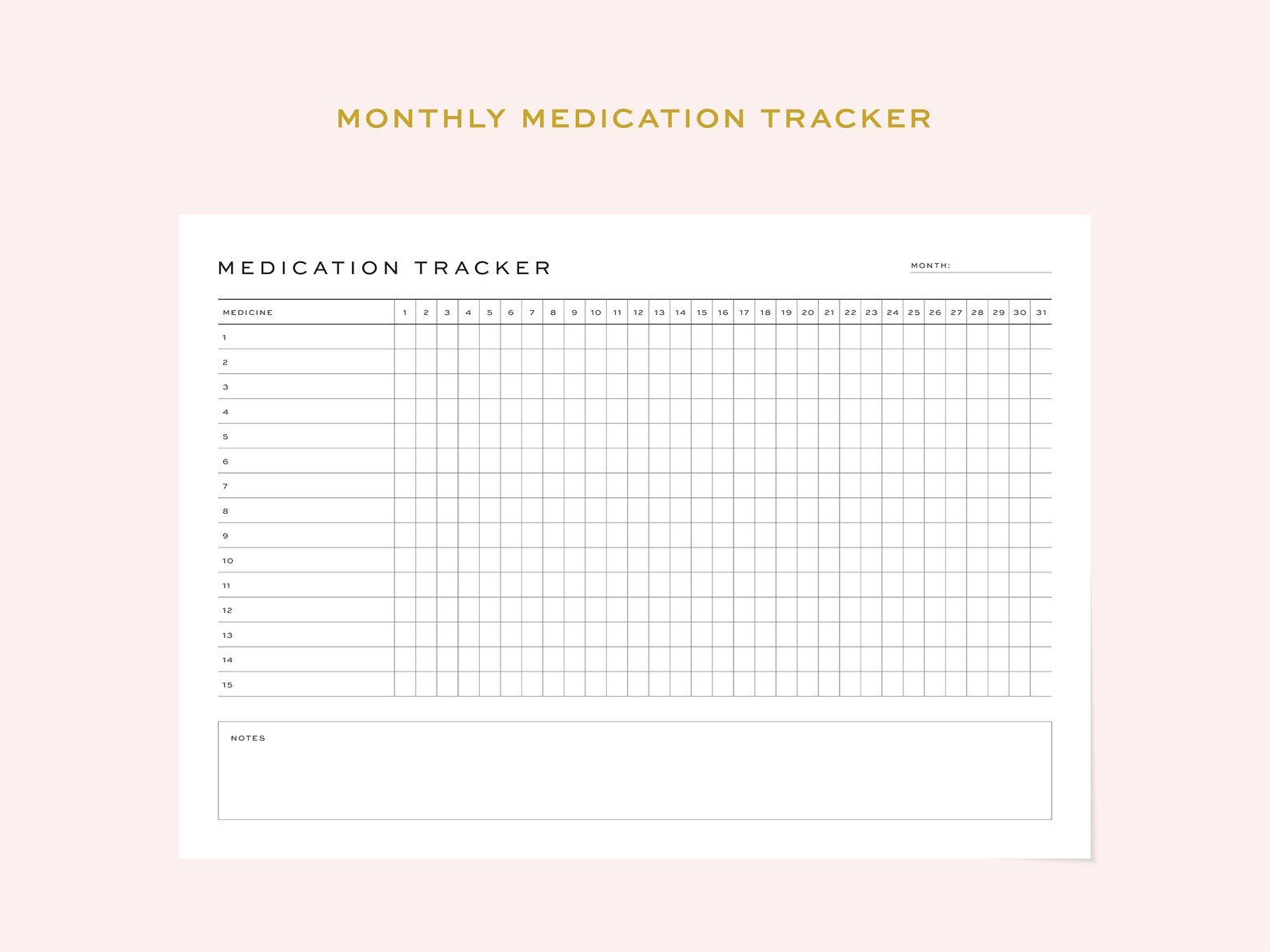 Printable Medication Tracker, Fillable | Weekly and Monthly Medication ...
