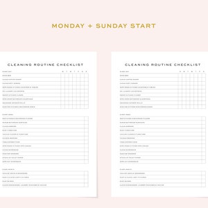 Printable Cleaning Routine Checklist Fillable Cleaning - Etsy