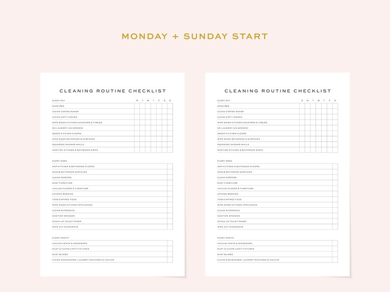 Printable Cleaning Routine Checklist Fillable Cleaning - Etsy UK