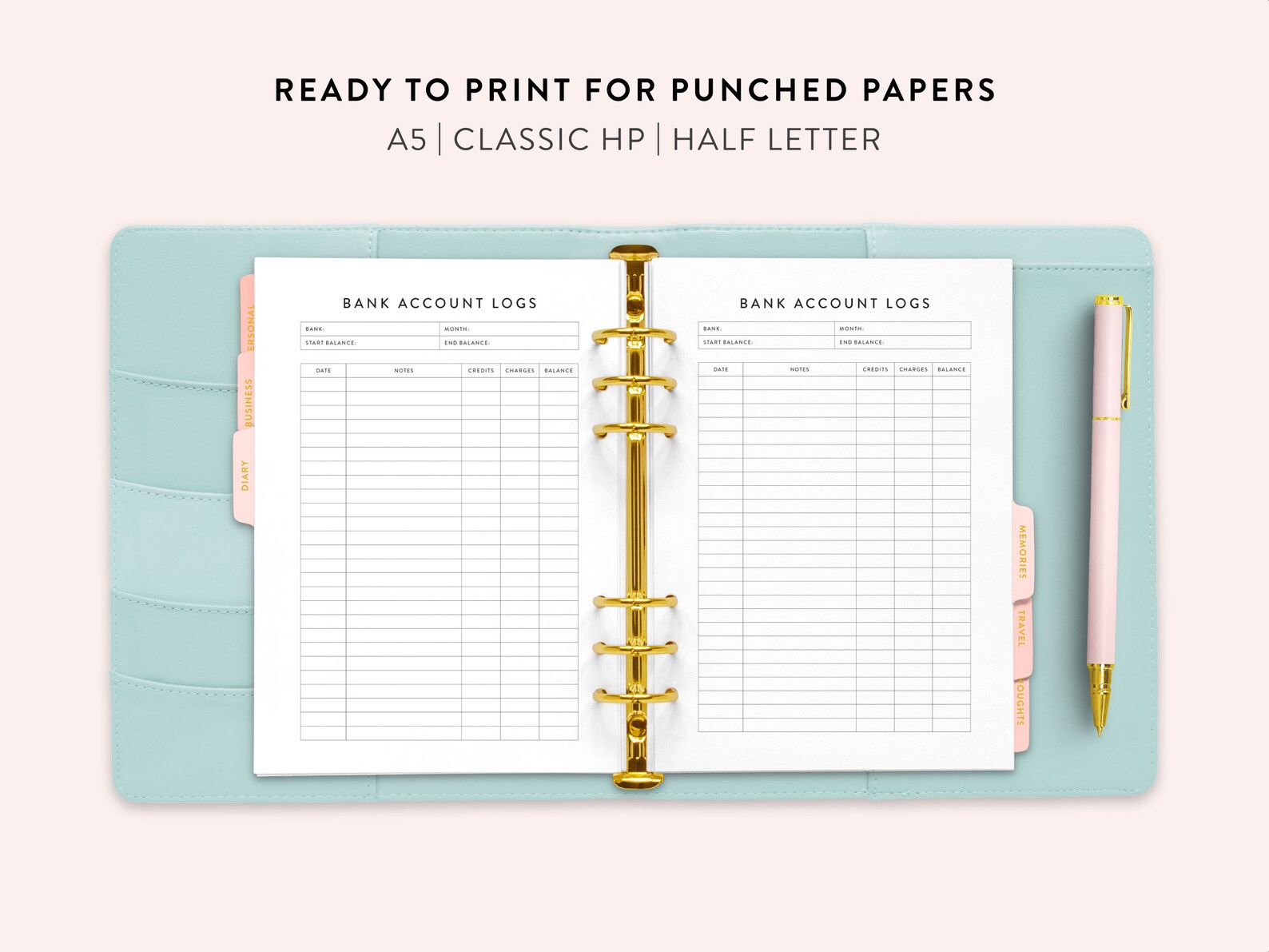 Printable Bank Account Logs, Fillable Bank Balance Sheet, Bank Account ...