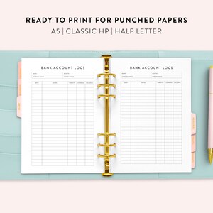 Printable Bank Account Logs, Fillable Transactions Tracker (digital ...