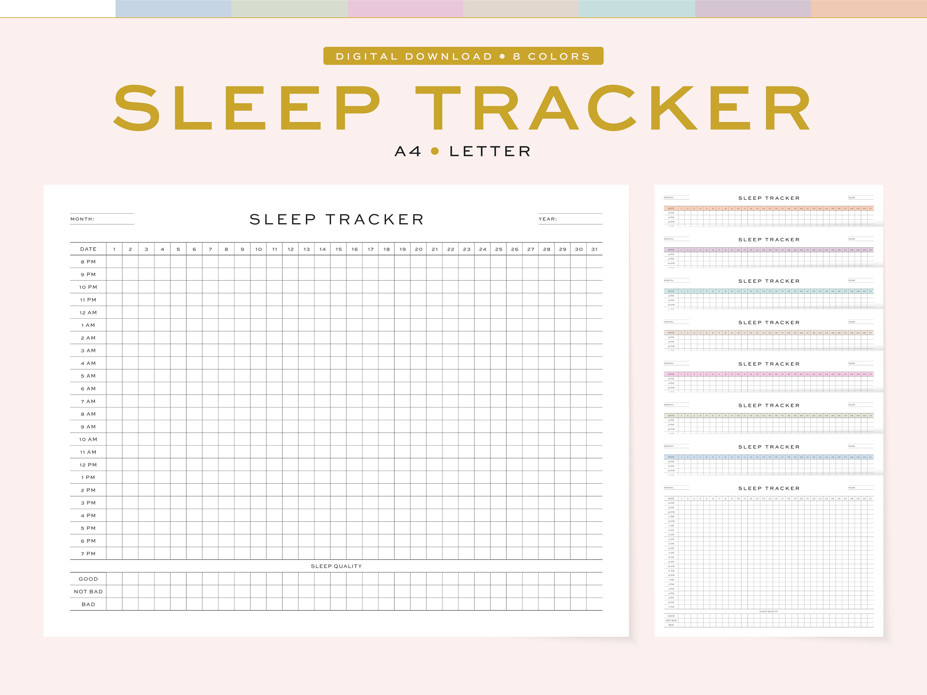 Printable Sleep Tracker Fillable Monthly Undated Sleep - Etsy Australia