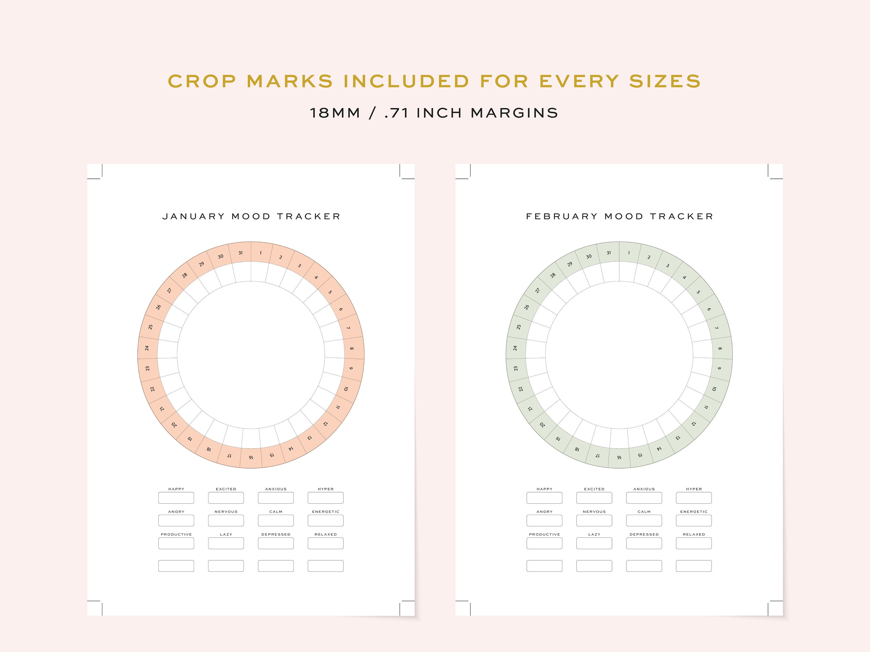 Printable Mood Tracker 12 Months Mood Tracker Planner 5 - Etsy UK