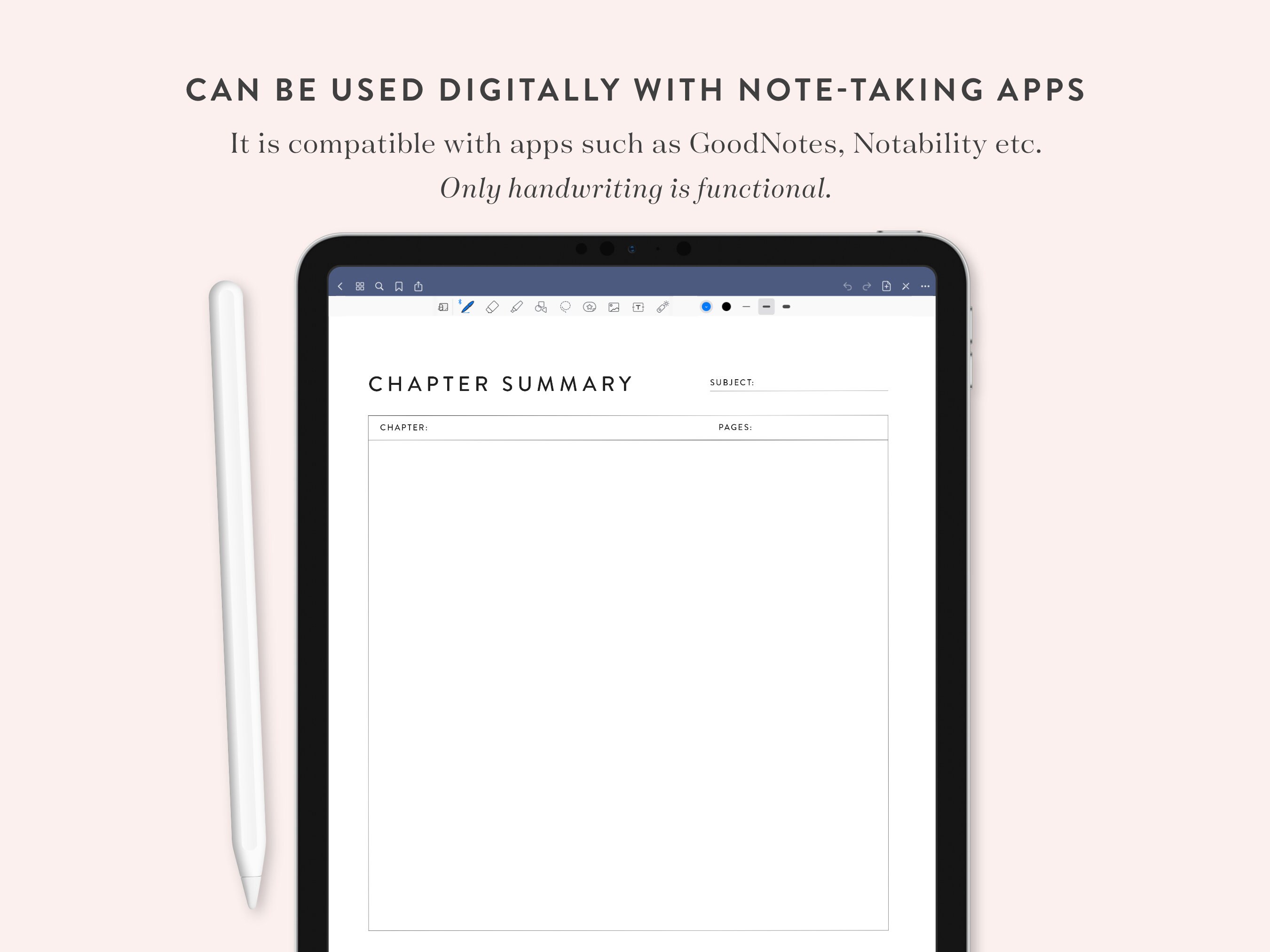 Printable Chapter Summary Planner, Fillable Study Organizer (digital ...