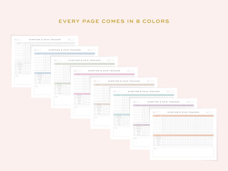 Printable Symptom and Pain Tracker | Monthly Planner (digital Download ...