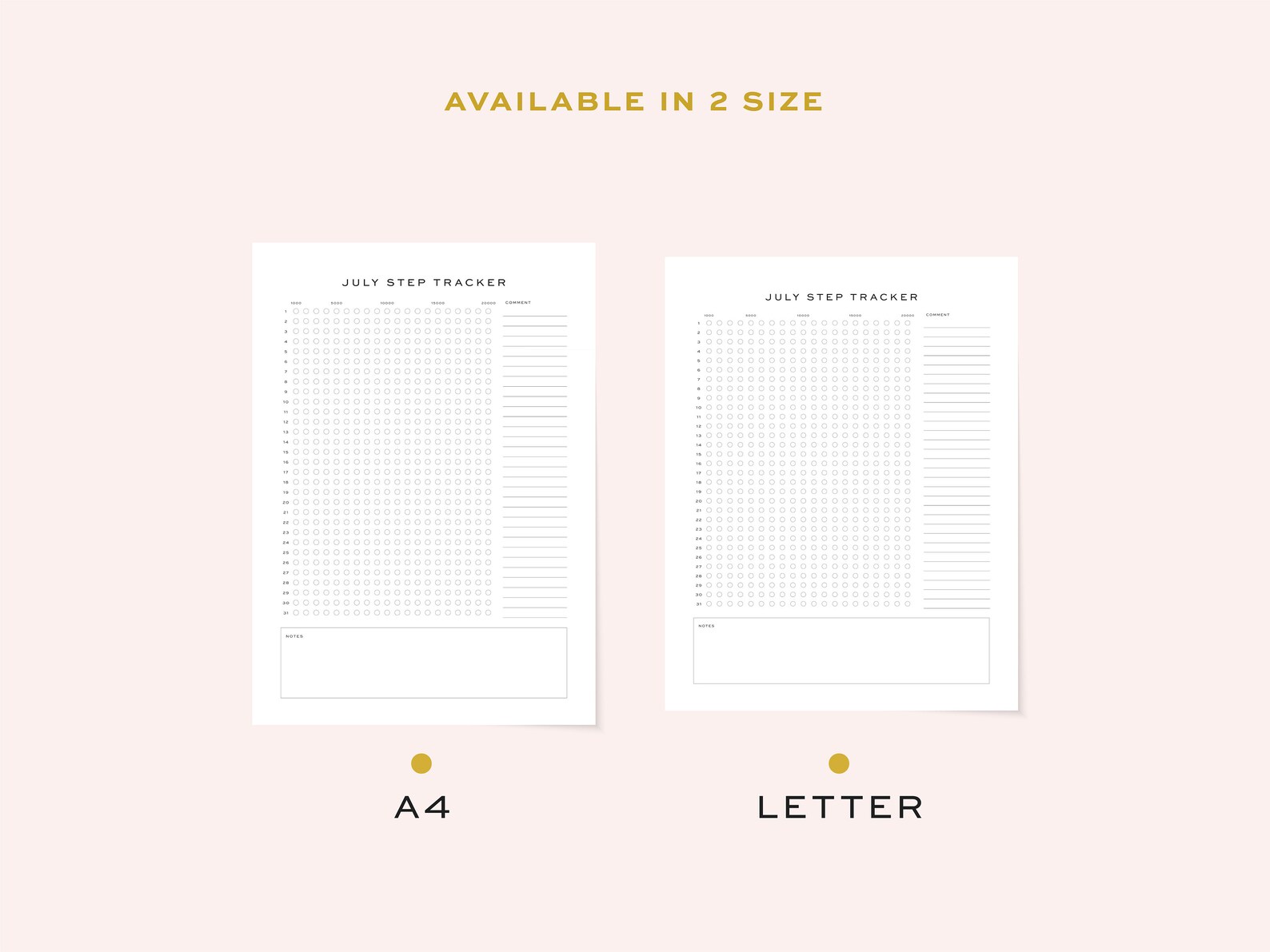 Printable Step Tracker | Monthly Step Tracker / Planner - 12 Months | 2 ...