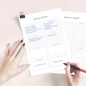 Printable Brain Dump Journal, Thought Organizer, Brain Dump ...
