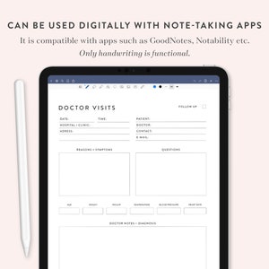 Printable Doctor Visit Notes Doctor Visit Tracker Health - Etsy
