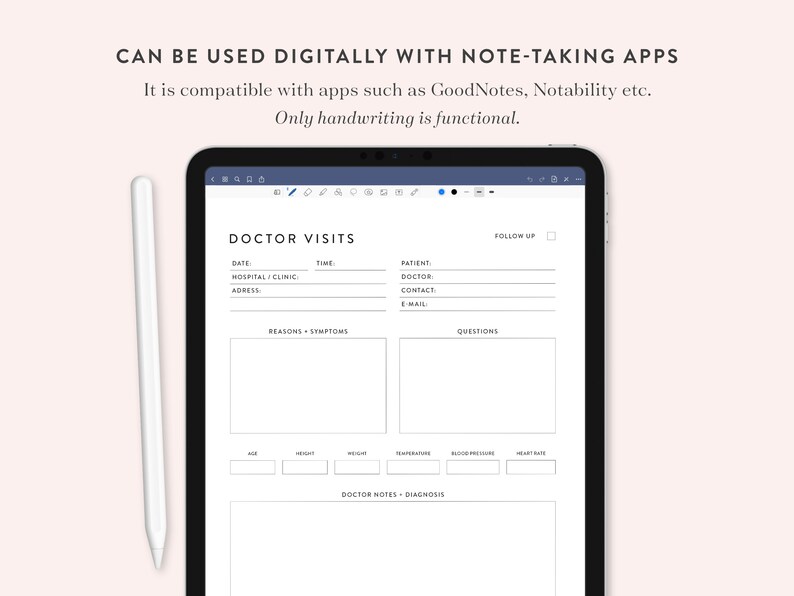 Printable Doctor Visit Notes Doctor Visit Tracker Health - Etsy