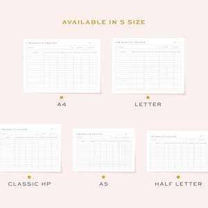 Printable Lab Results Tracker | Annual Lab Results Chart, Lab Records ...