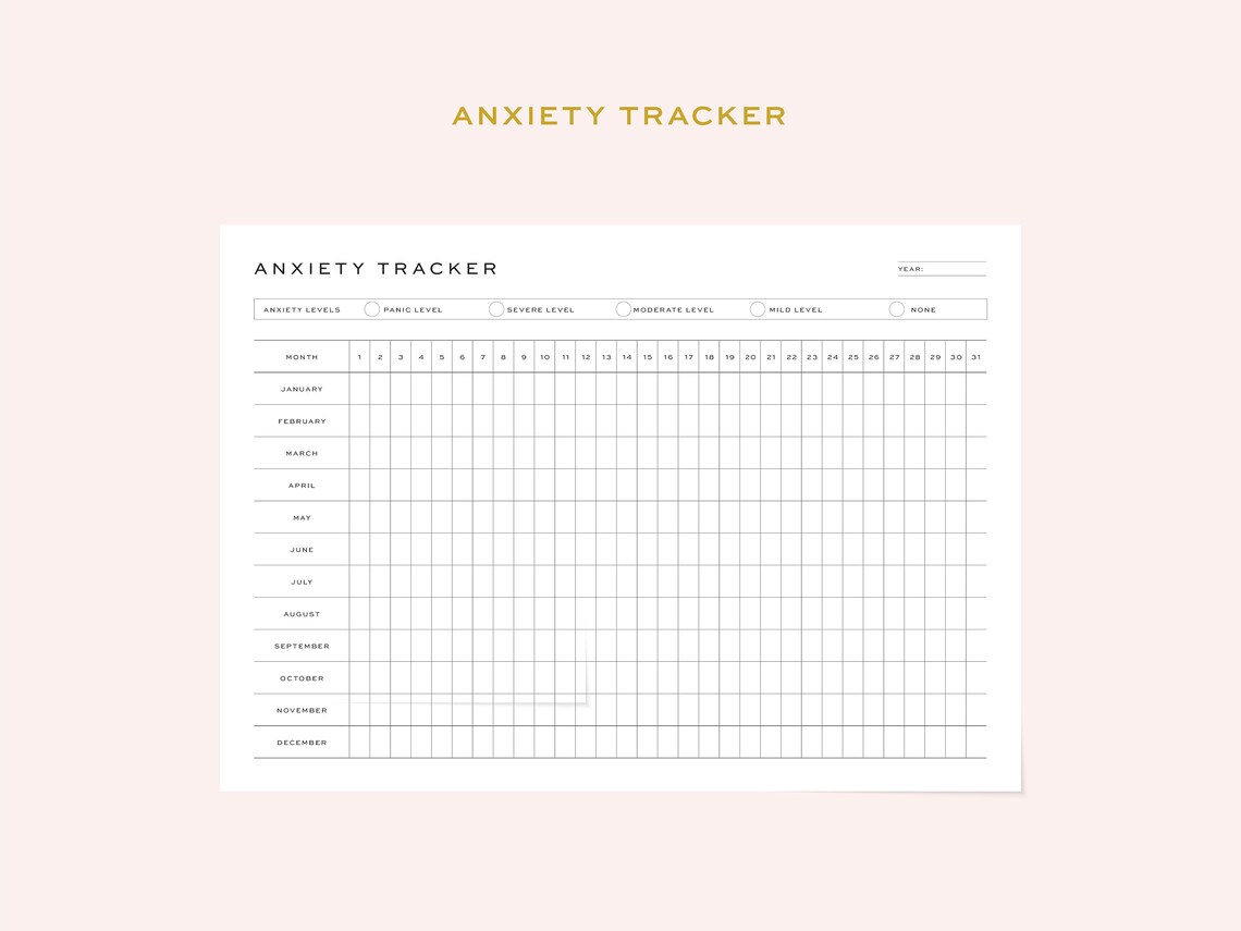 Printable Anxiety Trackers Monthly Anxiety Relief Worksheet - Etsy