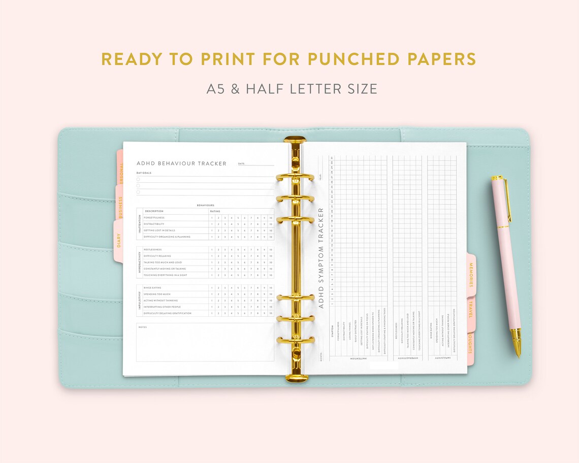 Printable ADHD Trackers for Adults Fillable Daily / Monthly | Etsy