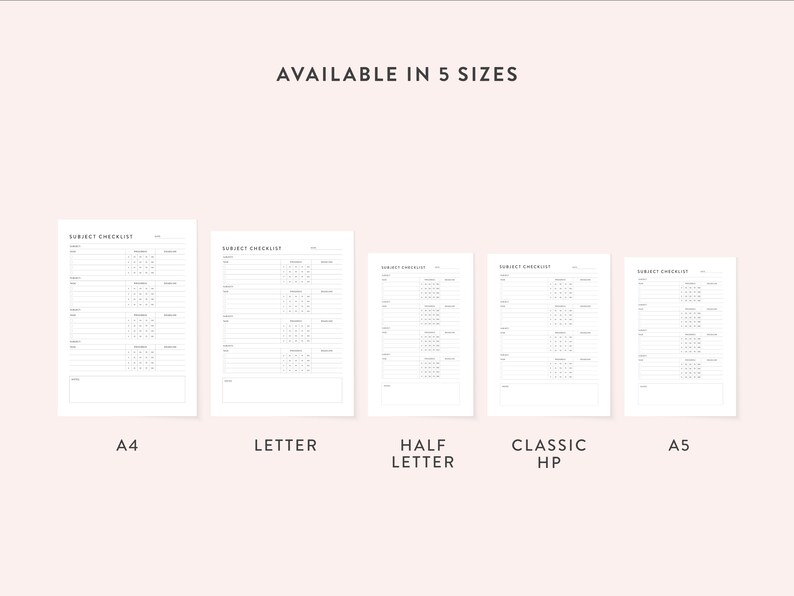 Printable Subject Checklist Study Progress Tracker Student - Etsy