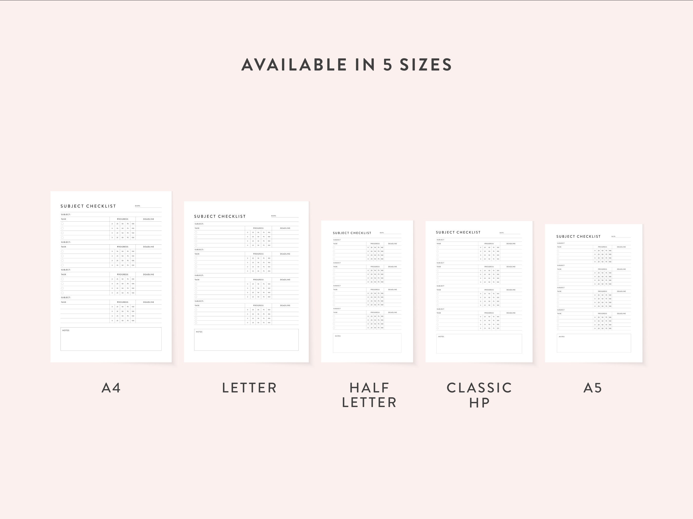 Printable Subject Checklist Study Progress Tracker Student - Etsy
