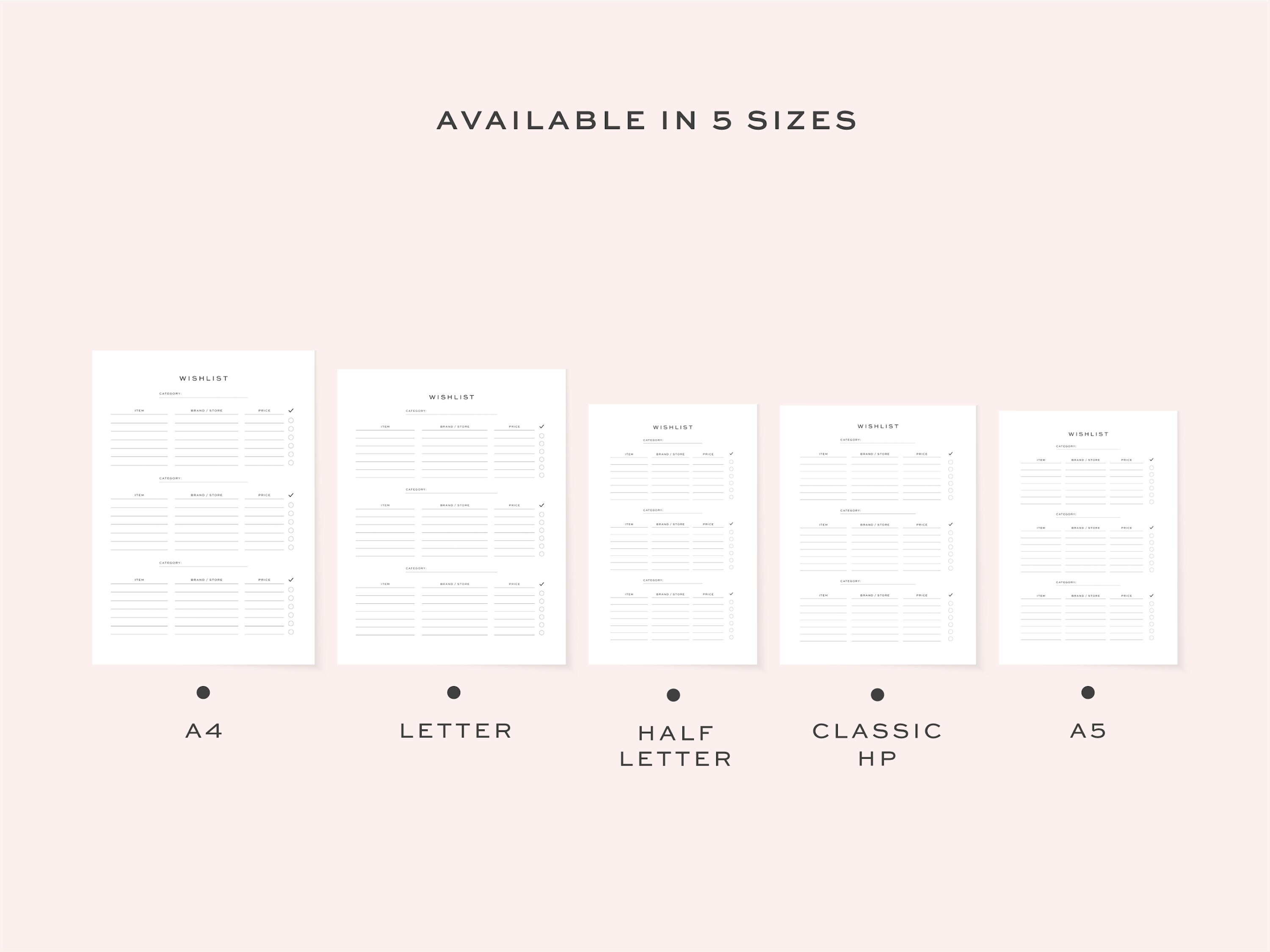 Printable Wishlist Fillable Wishlist Organizer Wishlist - Etsy UK