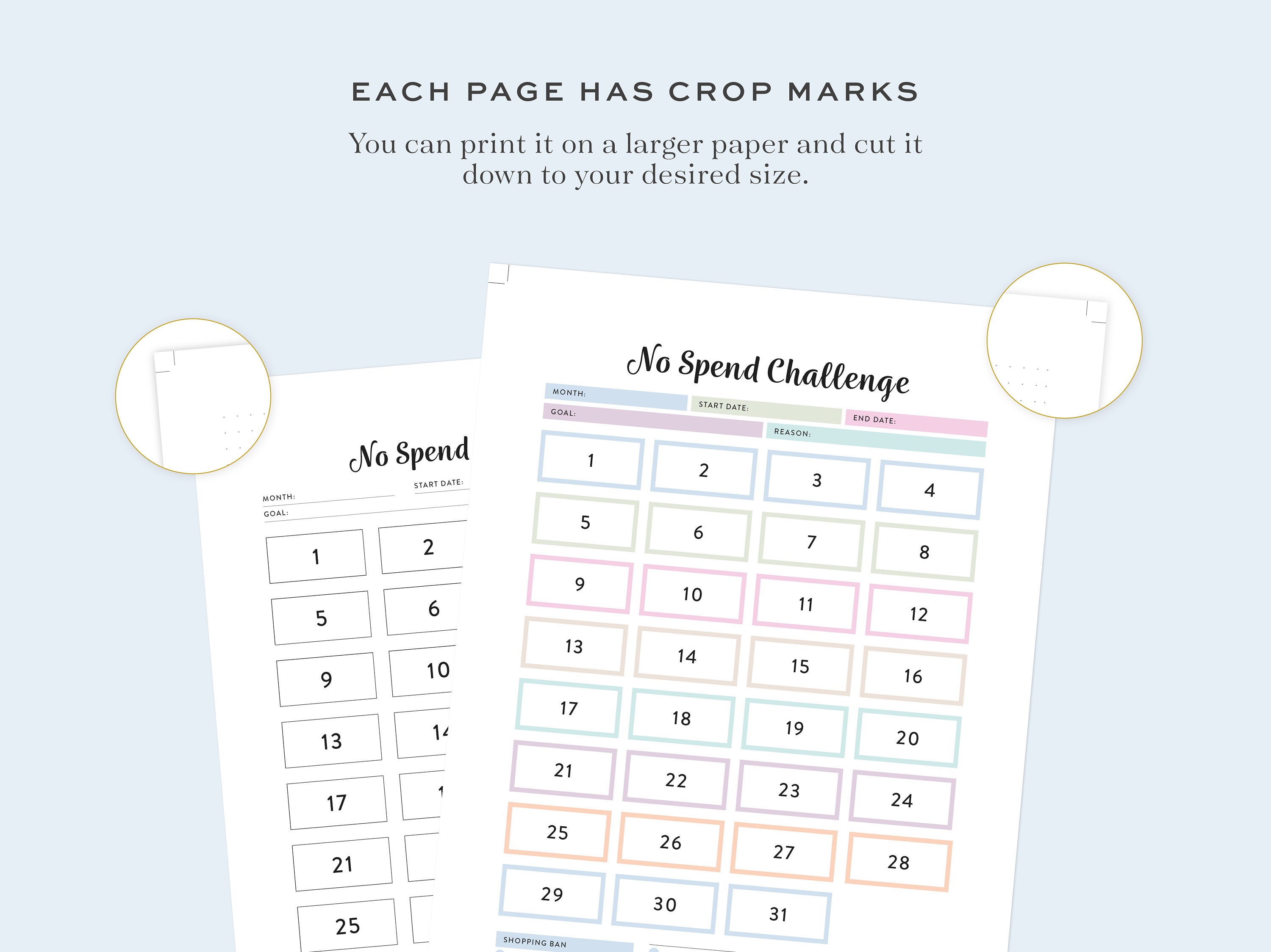 Printable No Spend Tracker, Fillable No Spend Challenge, No Spend Month ...