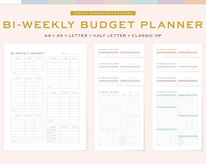 Bi-weekly Paycheck Budget Printable, Bi Weekly Budget Planner 2025/2026 ...