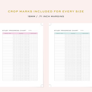 Printable Study Progress Chart Student Study Planner Study - Etsy