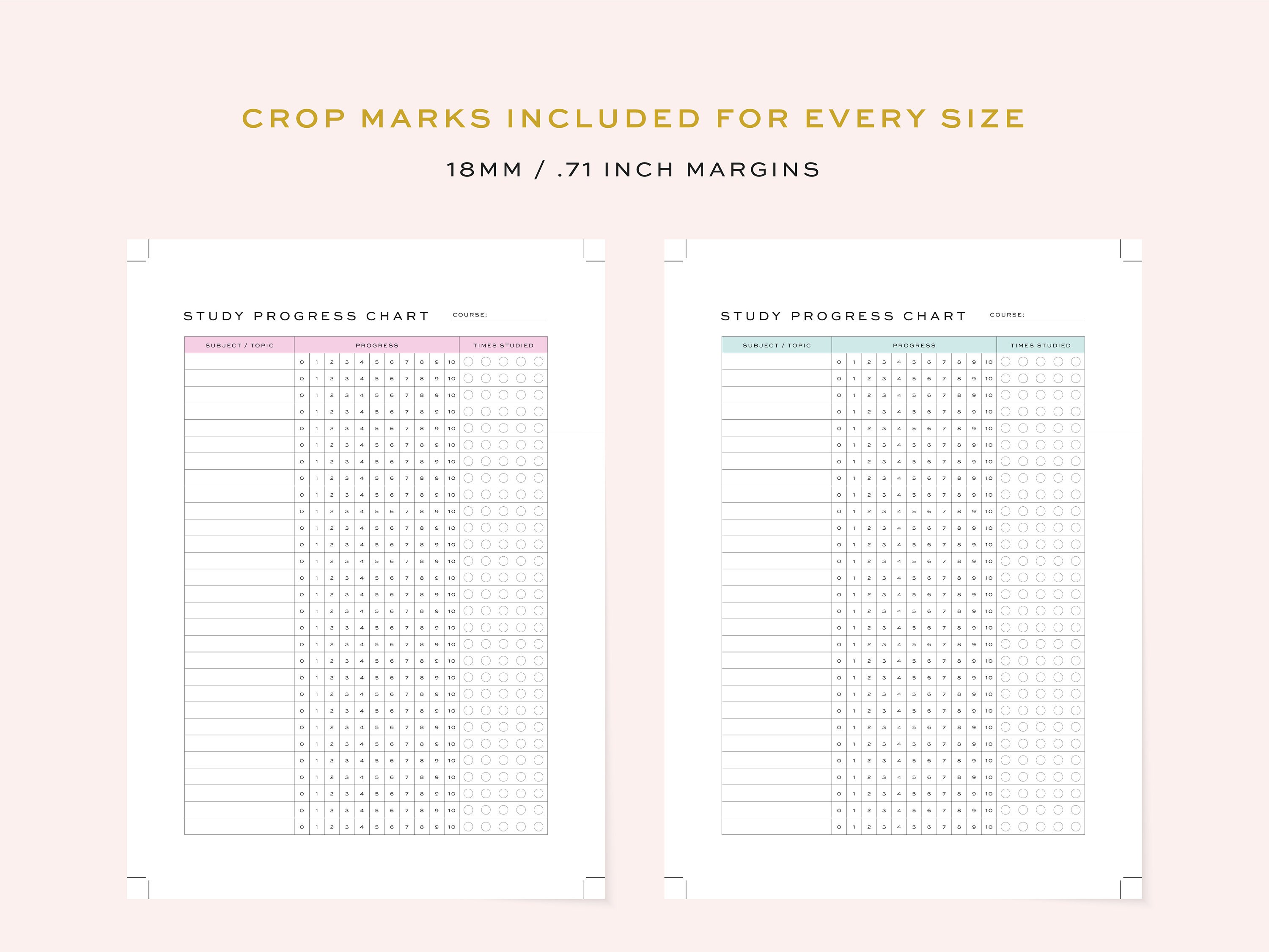 Printable Study Progress Chart Student Study Planner Study - Etsy Canada